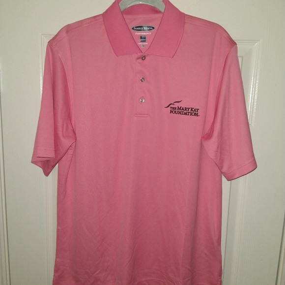 Pebble Beach | Shirts | Pebble Beach Performance Pink Polo Shirt Mens ...